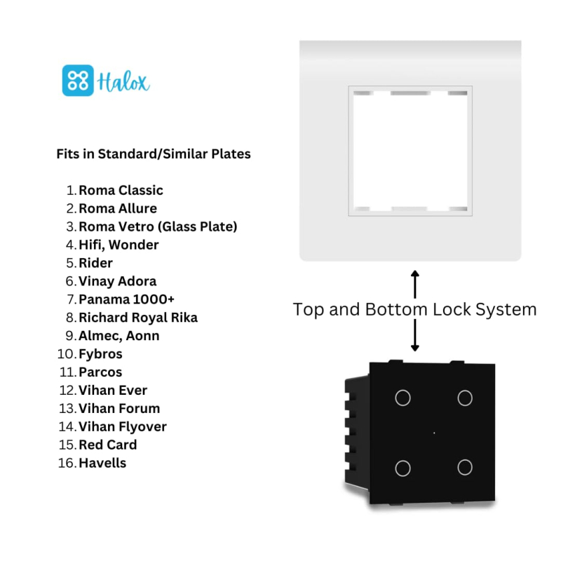 Buy Halox Wi-Fi Smart 4 Gang Touch Switch (White, Pack of 1) | No Hub ...