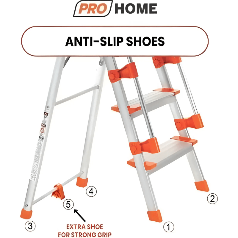 Buy Pro Home 5 Step Ladder – Foldable, Lightweight Aluminium, Safe ...