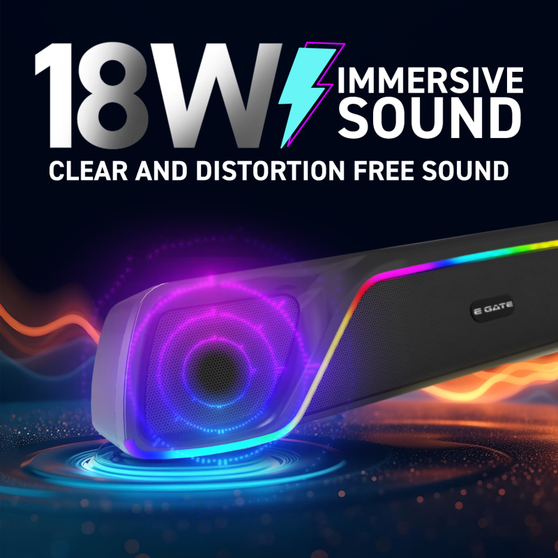 Buy E GATE C207 |18Watt Bluetooth Soundbar, 52mm Driver, 2.0 Channel ...